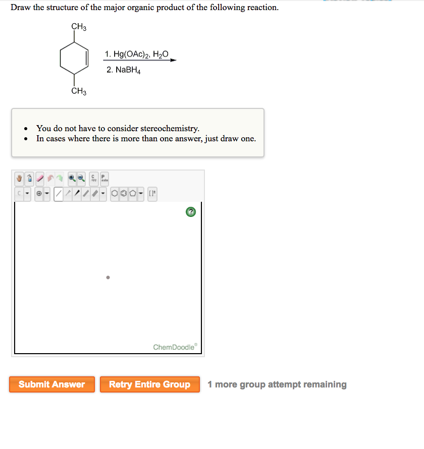 Solved Draw The Structure Of The Major Organic Product Of