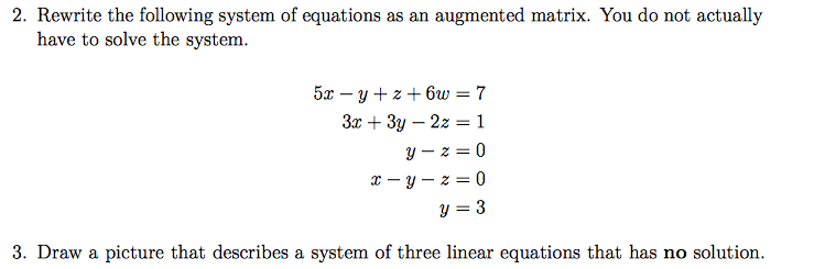 Solved 2. Rewrite the following system of equations as an | Chegg.com