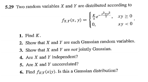 Solved 5.29 Two random variables X and Y are distributed | Chegg.com