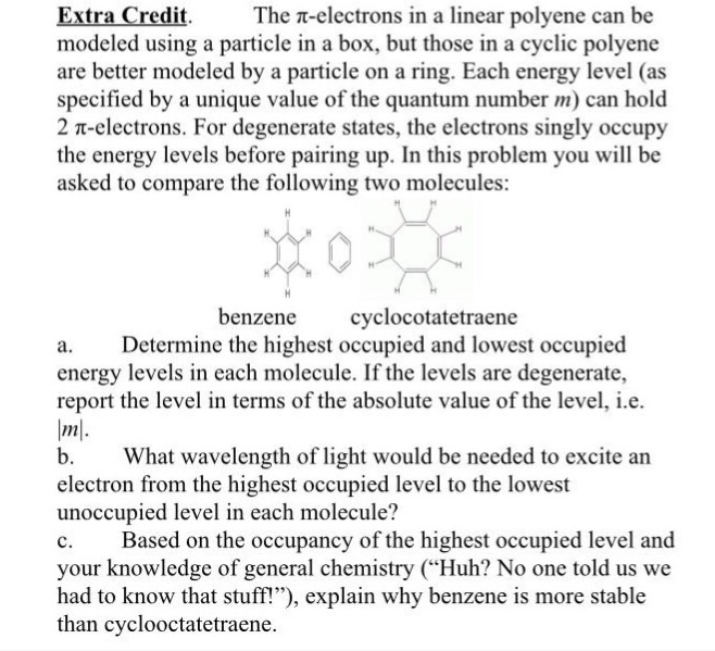 Solved The pi-electrons in a linear polyene can be modeled | Chegg.com