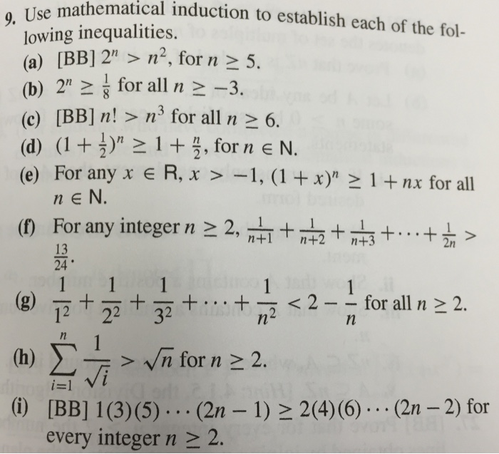 Solved Use mathematical induction to establish each of the | Chegg.com