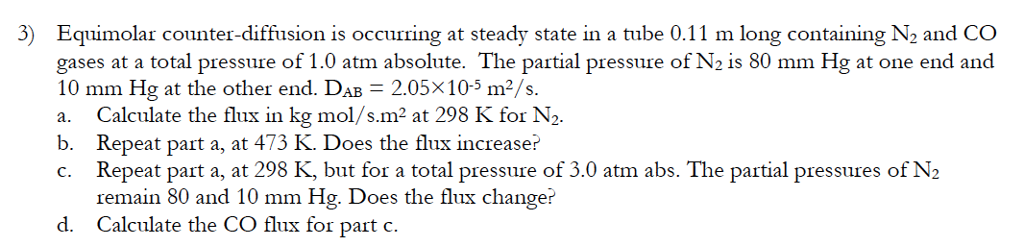 Equimolar counter-diffusion is occurring at steady | Chegg.com