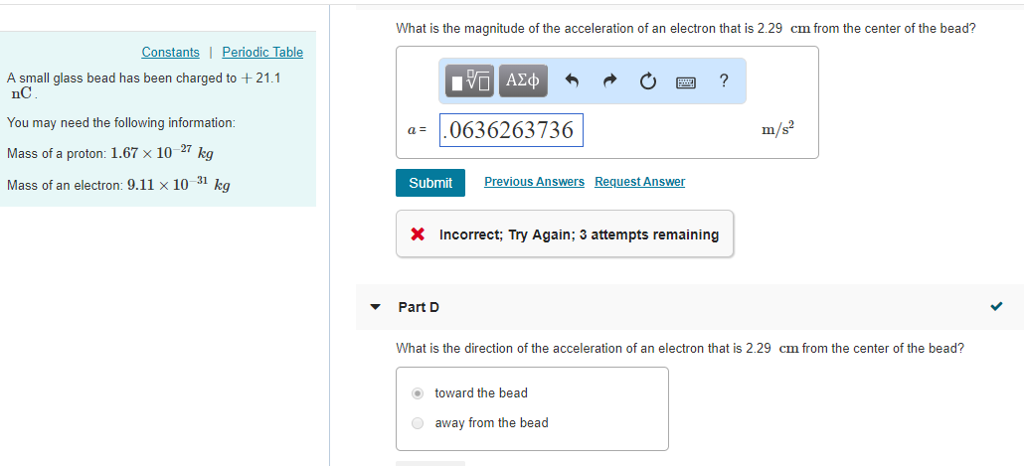 Solved What is the magnitude of the acceleration of an | Chegg.com