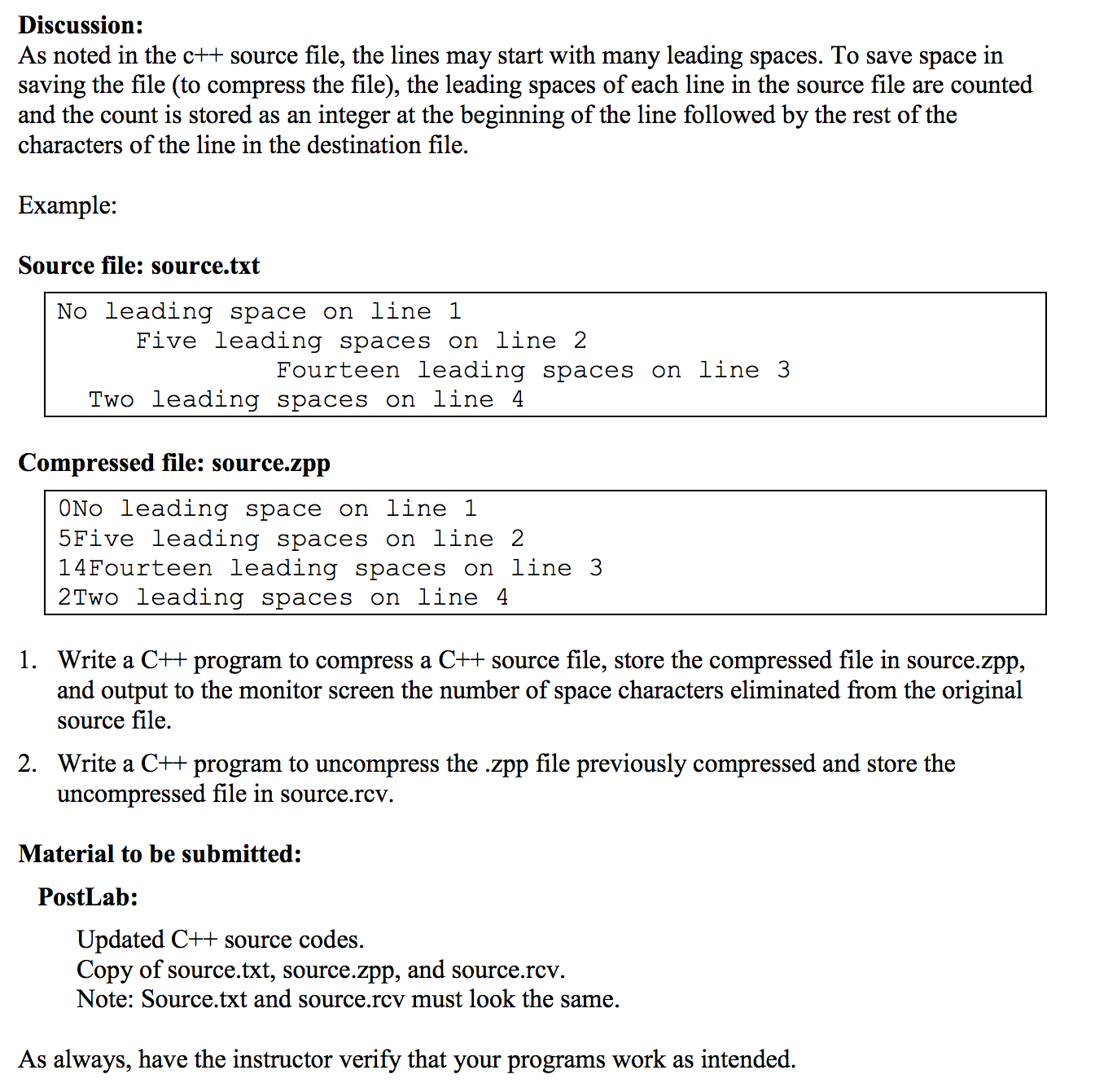 Solved source.txtFile No leading space on line 1 Five | Chegg.com
