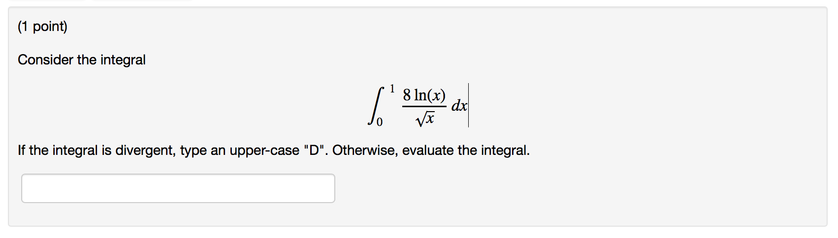 Solved (1 point) For each of the following integrals, give a | Chegg.com