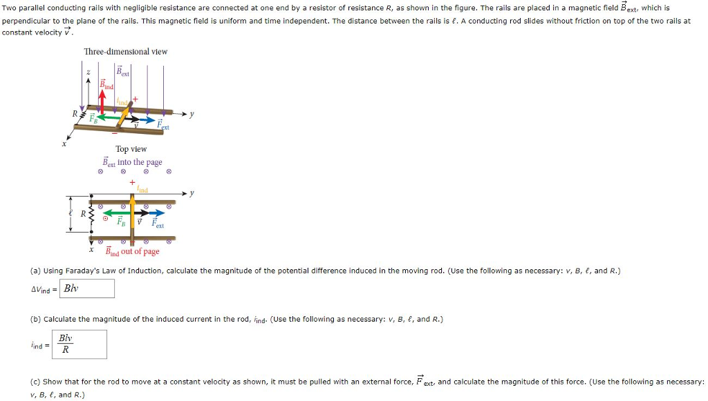 Solved Two parallel conducting rails with negligible | Chegg.com