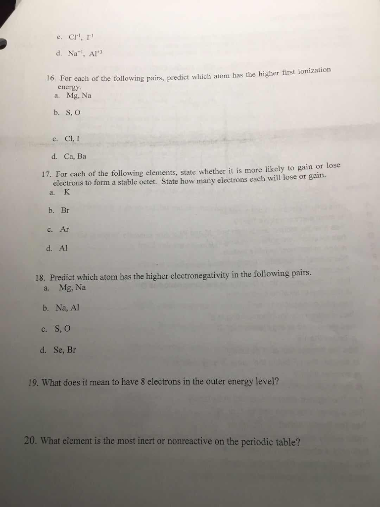 Solved d. Nat, Al For each of the following pairs, predict | Chegg.com