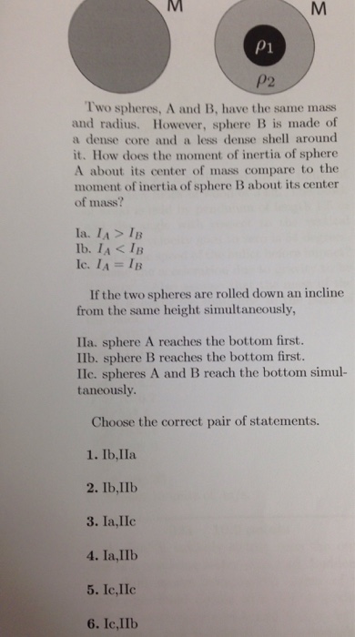 Solved Two spheres, A and B, have the same mass and | Chegg.com