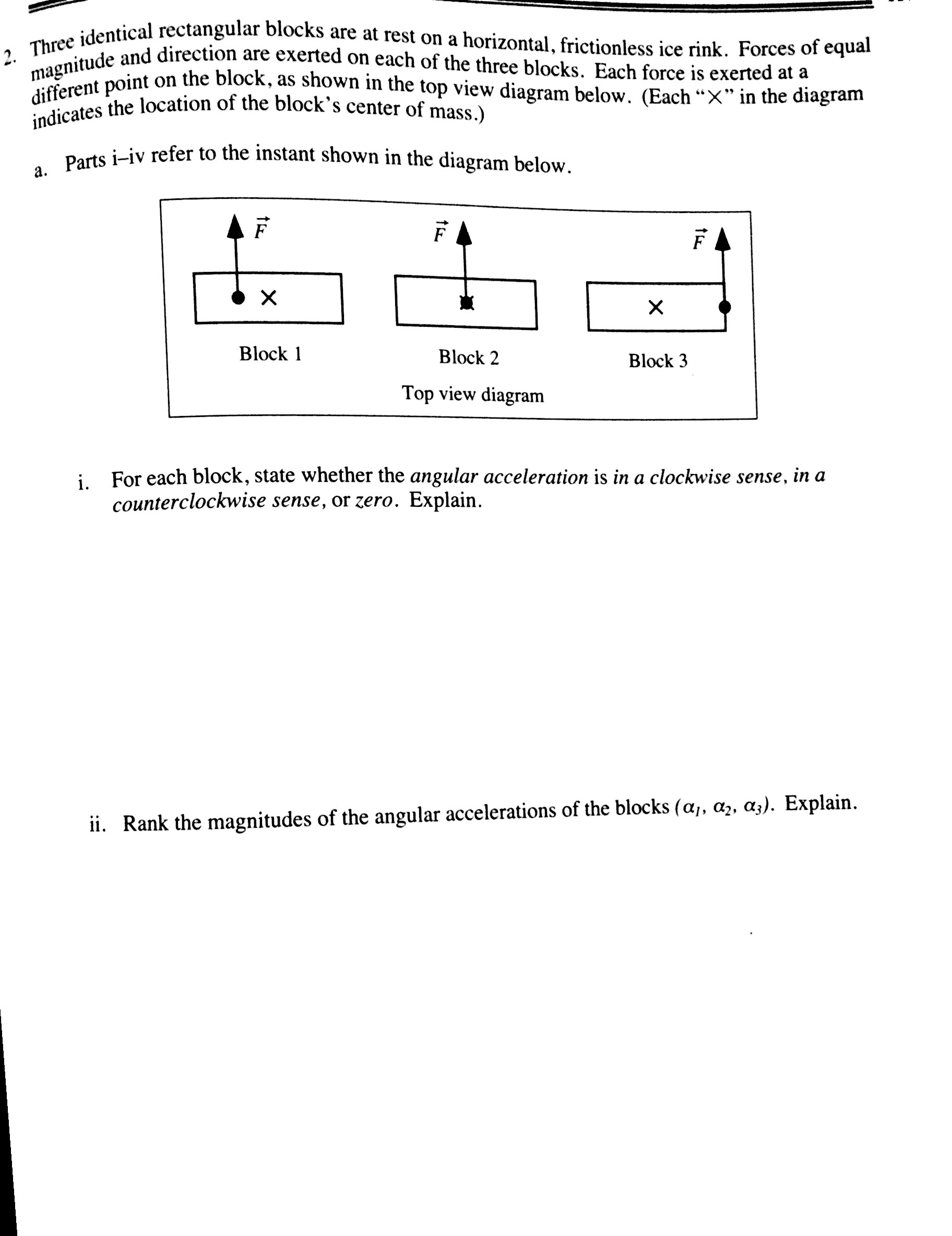 Solved Three identical rectangular blocks are at rest on a | Chegg.com