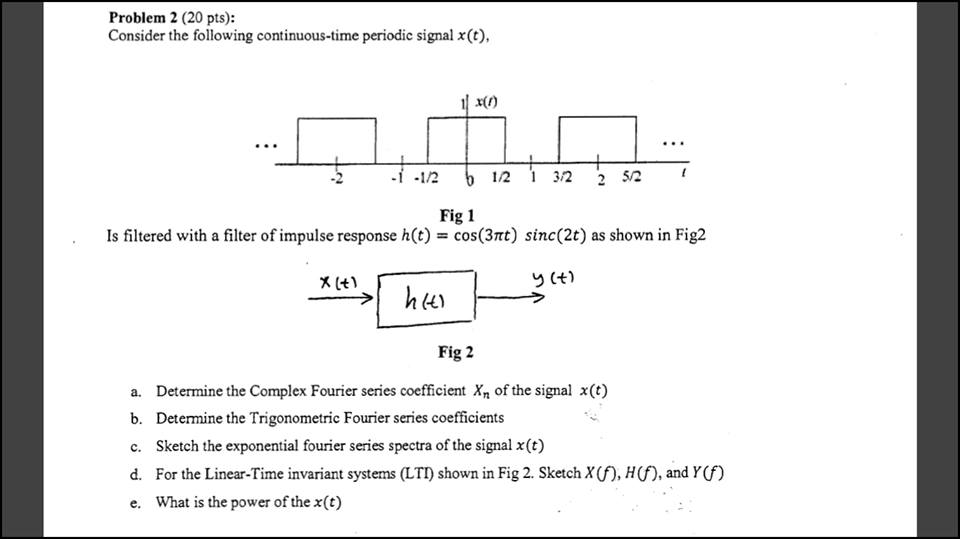 Solved Consider the following continuous-time periodic | Chegg.com Solved Consider the following continuous-time periodic | Chegg.com