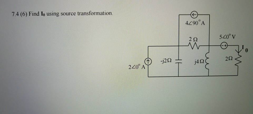 Solved 7.4 (6) Find lo using source transformation 4290 A | Chegg.com