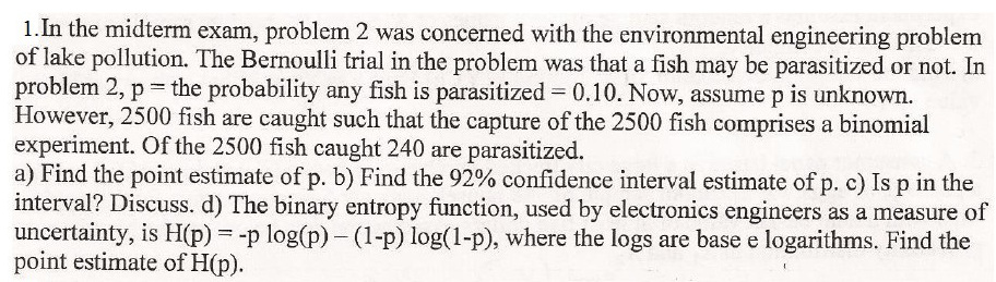 Solved 1.In the midterm exam, problem 2 was concerned with | Chegg.com