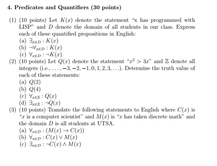 Solved: Let K(x) Denote The Statement Solved: Let K(x) Denote The Statement