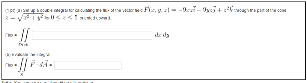 Solved (a) set up a double integral for calculating the flux | Chegg.com