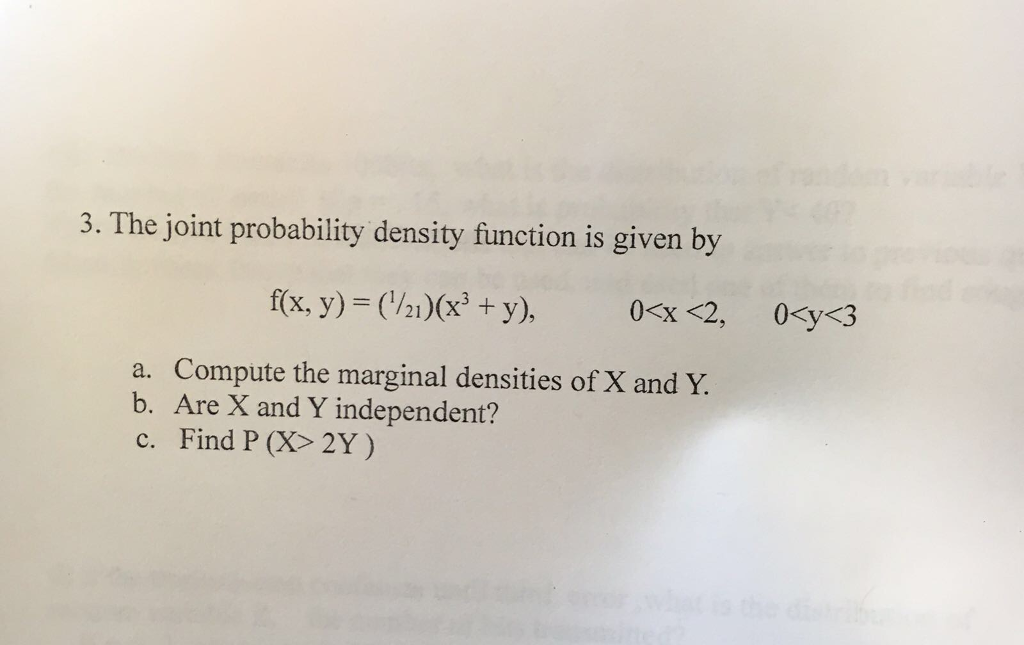 Solved The joint probability density function is given by | Chegg.com