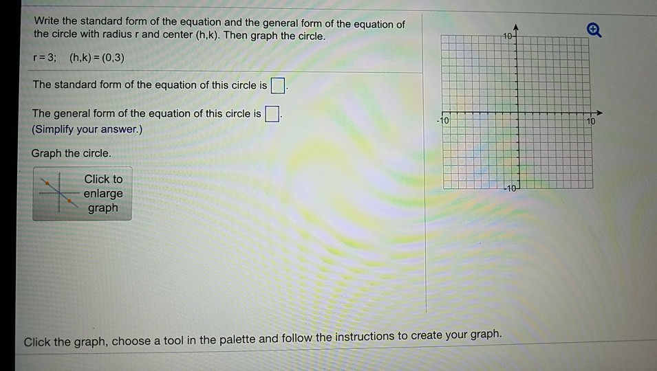 Solved Write the standard form of the equation and the | Chegg.com