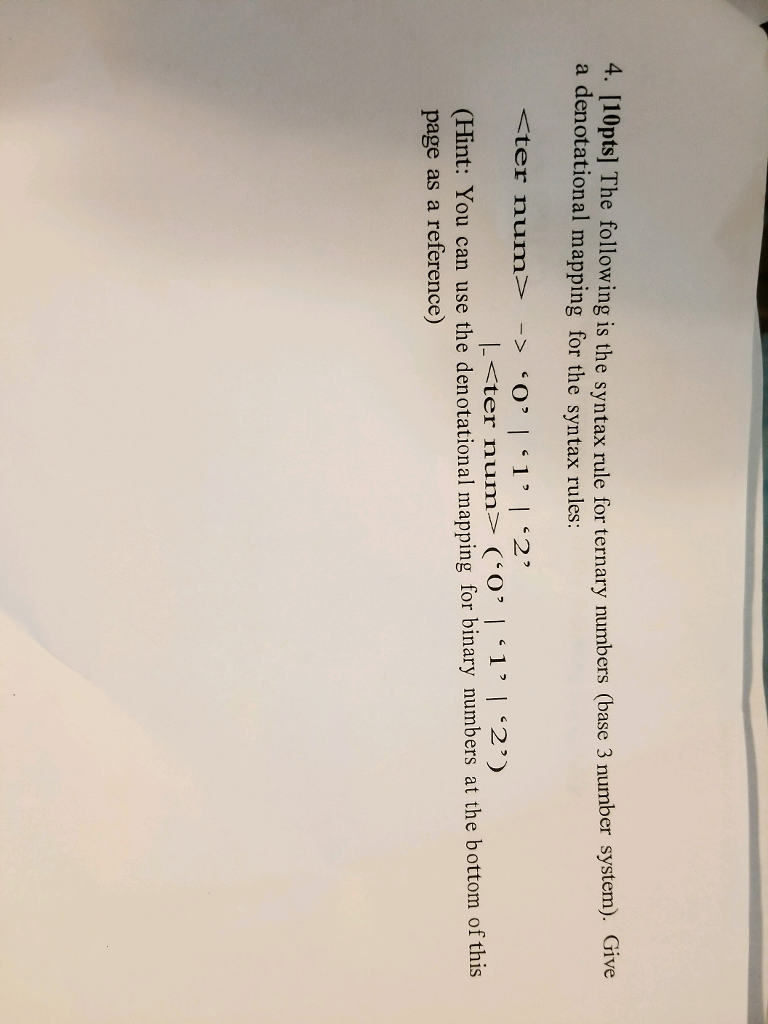 Solved 4. [10pts] The following is the syntax rule for | Chegg.com