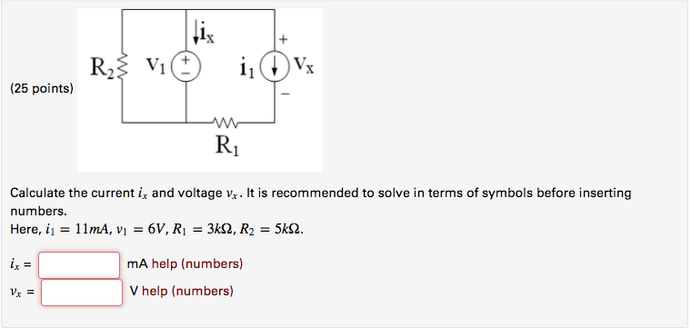 Solved Calculate the current ix and voltage v_x. It is | Chegg.com