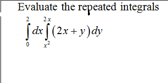 Solved Evaluate the repeated integrals | Chegg.com