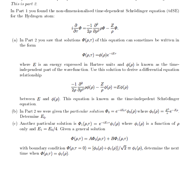 Solved In Part 1 you found the non-dimensionalised | Chegg.com