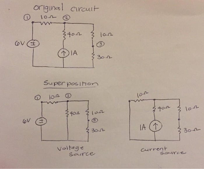 Solved Find the voltage across node 3 using superposition. I | Chegg.com