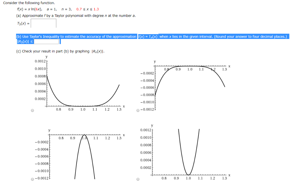 Solved Consider the following function. f(x) = x ln(6x), a | Chegg.com