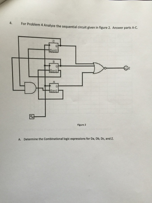 Solved 4. For Problem 4 Analyze the sequential circuit given | Chegg.com