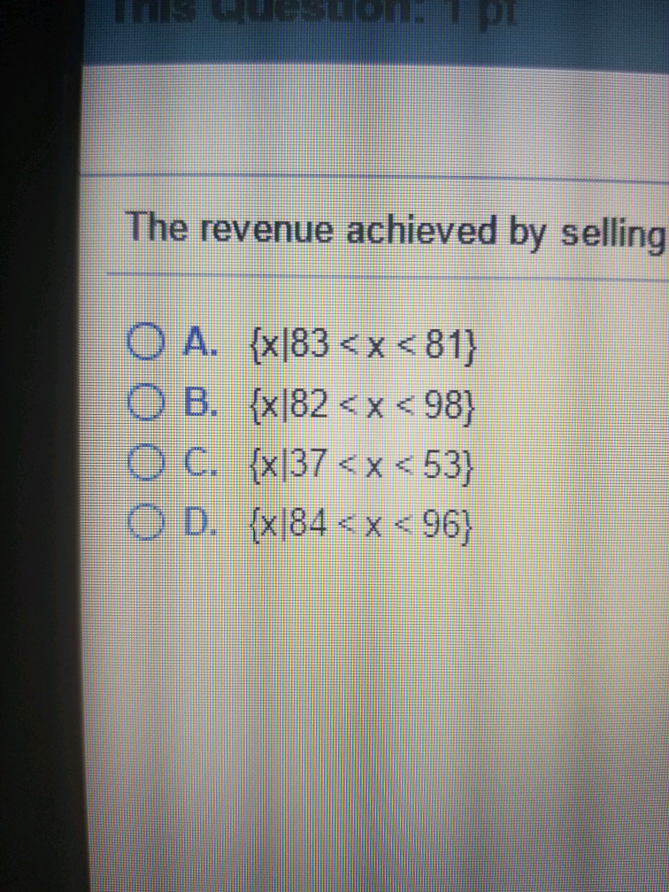 Solved The revenue achieved by selling x graphing | Chegg.com