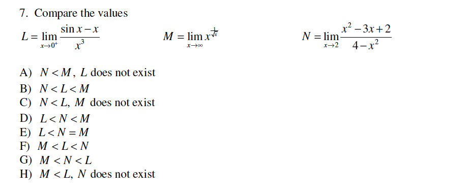 Solved Lhopitals Rule And Limits Problem The Answer Is B