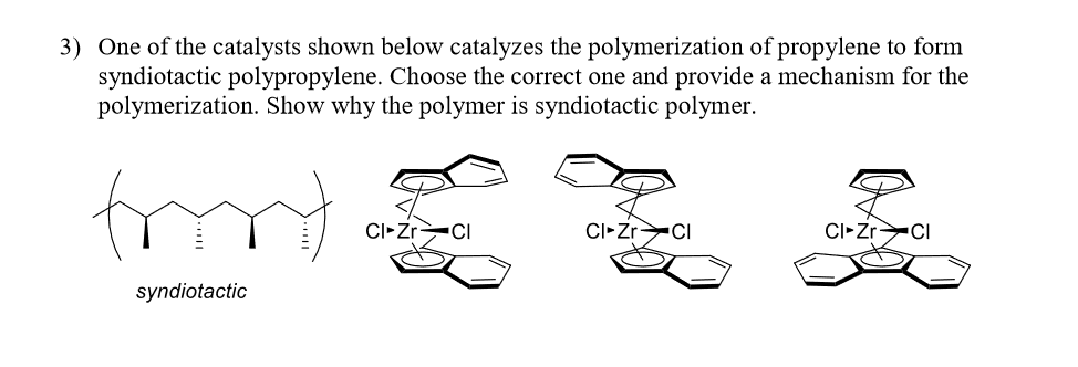 Solved 3) One of the catalysts shown below catalyzes the | Chegg.com
