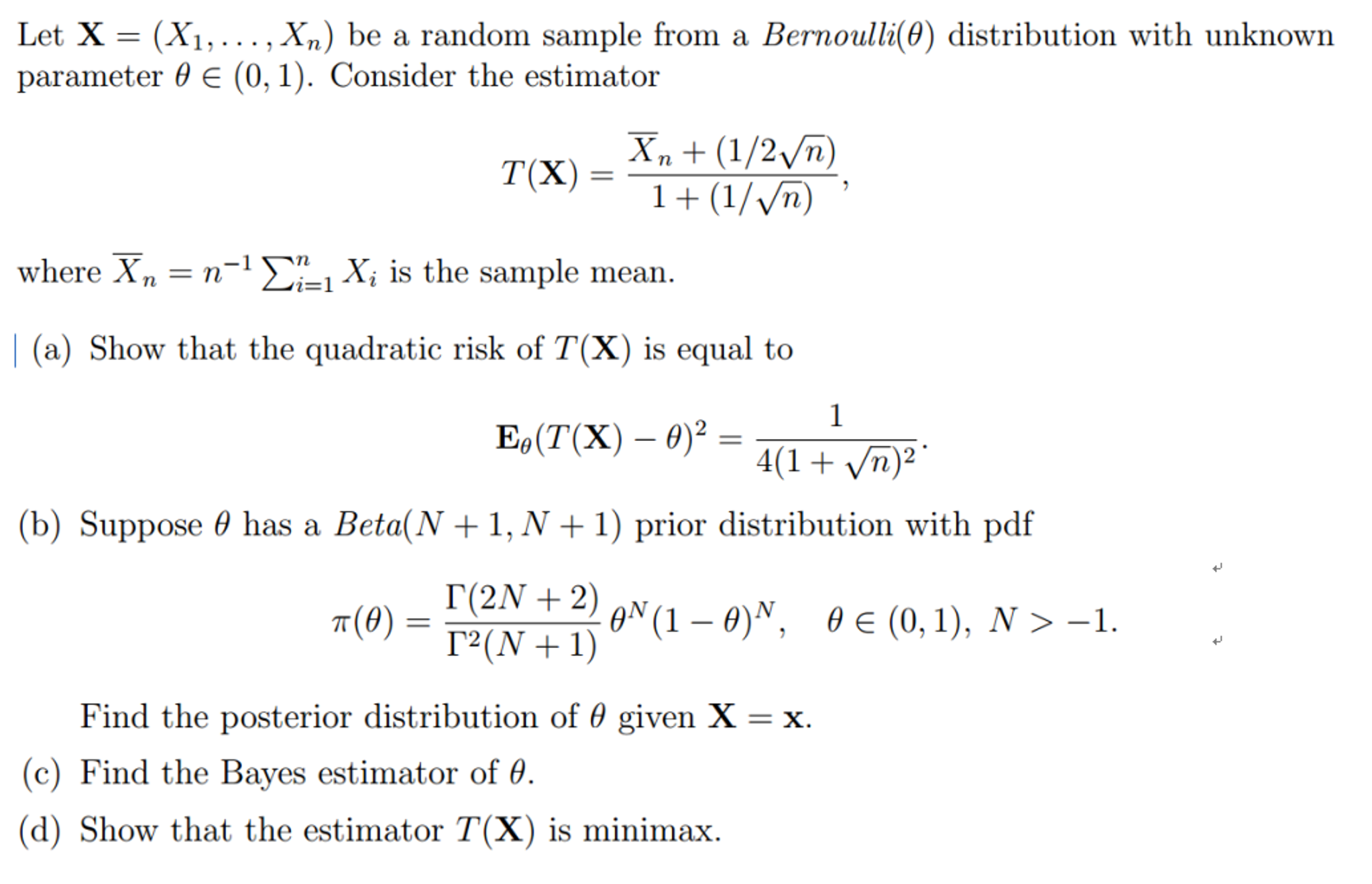Let X = (X_1, ..., X_n) be a random sample from a | Chegg.com
