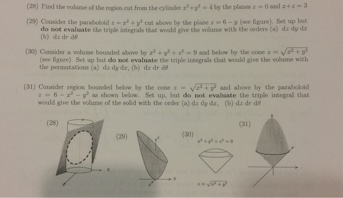 Solved Find the volume of the region cut from the cylinder | Chegg.com