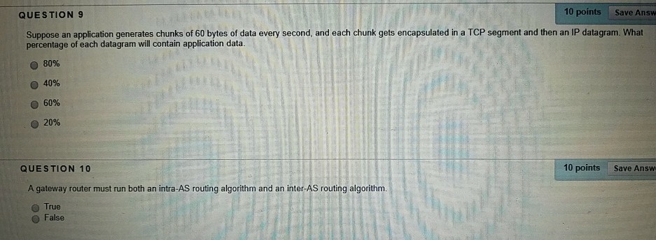 Solved QUESTION 9 10 points Save Answ Suppose an application | Chegg.com