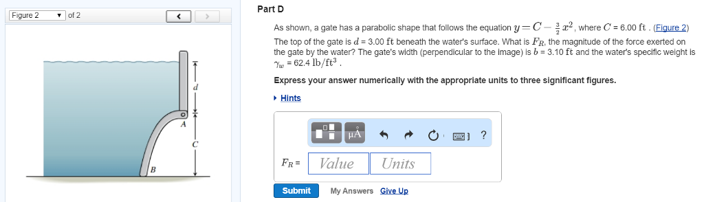 Solved Figure 2 of 2 Part D As shown, a gate has a parabolic | Chegg.com