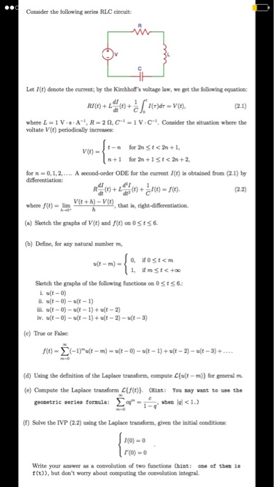 Solved Consider the following section RLC circuit Let | Chegg.com