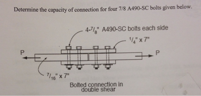Solved Determine the capacity of connection for four 7/8 | Chegg.com