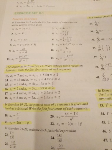 Solved EXERCISE SET 8.1 Exercises 20 -42, f Practice 31. 33, | Chegg.com