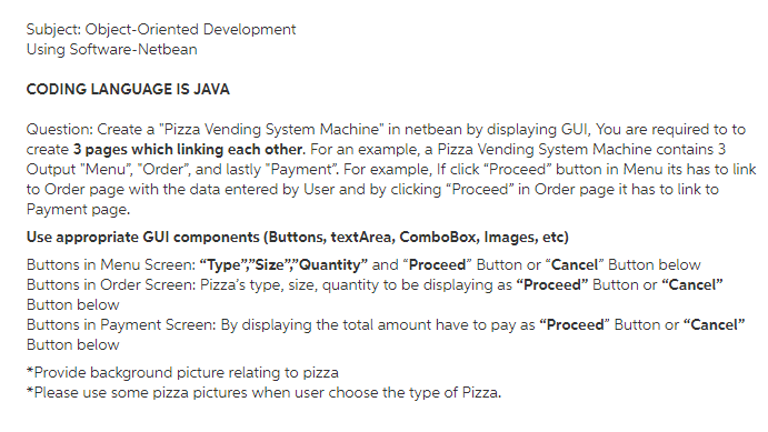 Solved Subject: Object-Oriented Development Using | Chegg.com