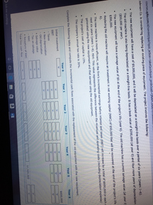 Solved Johnson Co. is considering replacing an existing | Chegg.com