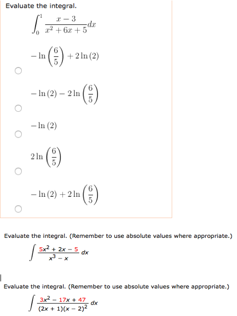 Solved Evaluate the integral. integral_0^1 x - 3/x^2 + 6x + | Chegg.com