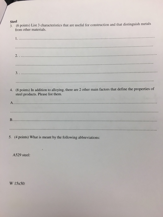 Solved List 3 characteristics that are useful for | Chegg.com