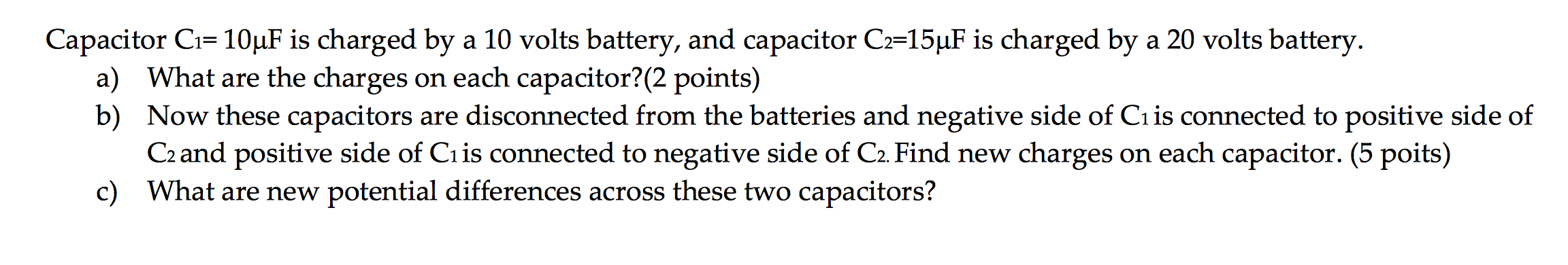 Solved Capacitor C1 10 Muf Is Charged By A 10 Volts
