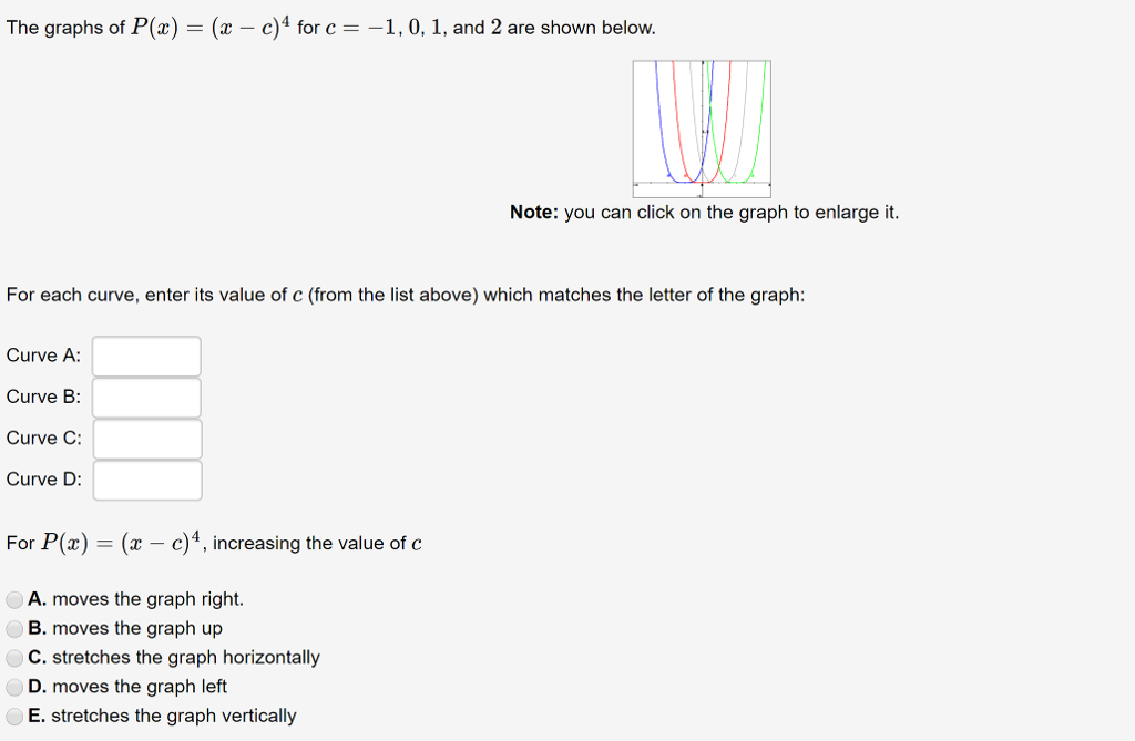 Solved The graphs of P(x) (x -c) for c-1,0, 1, and 2 are | Chegg.com