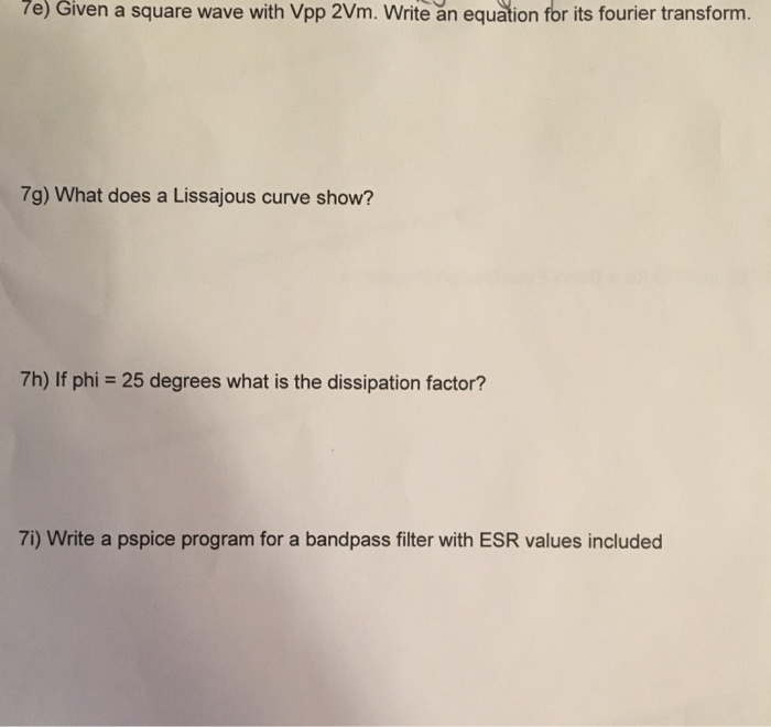 Solved Given a square wave with Vpp 2Vm. Write an equation | Chegg.com