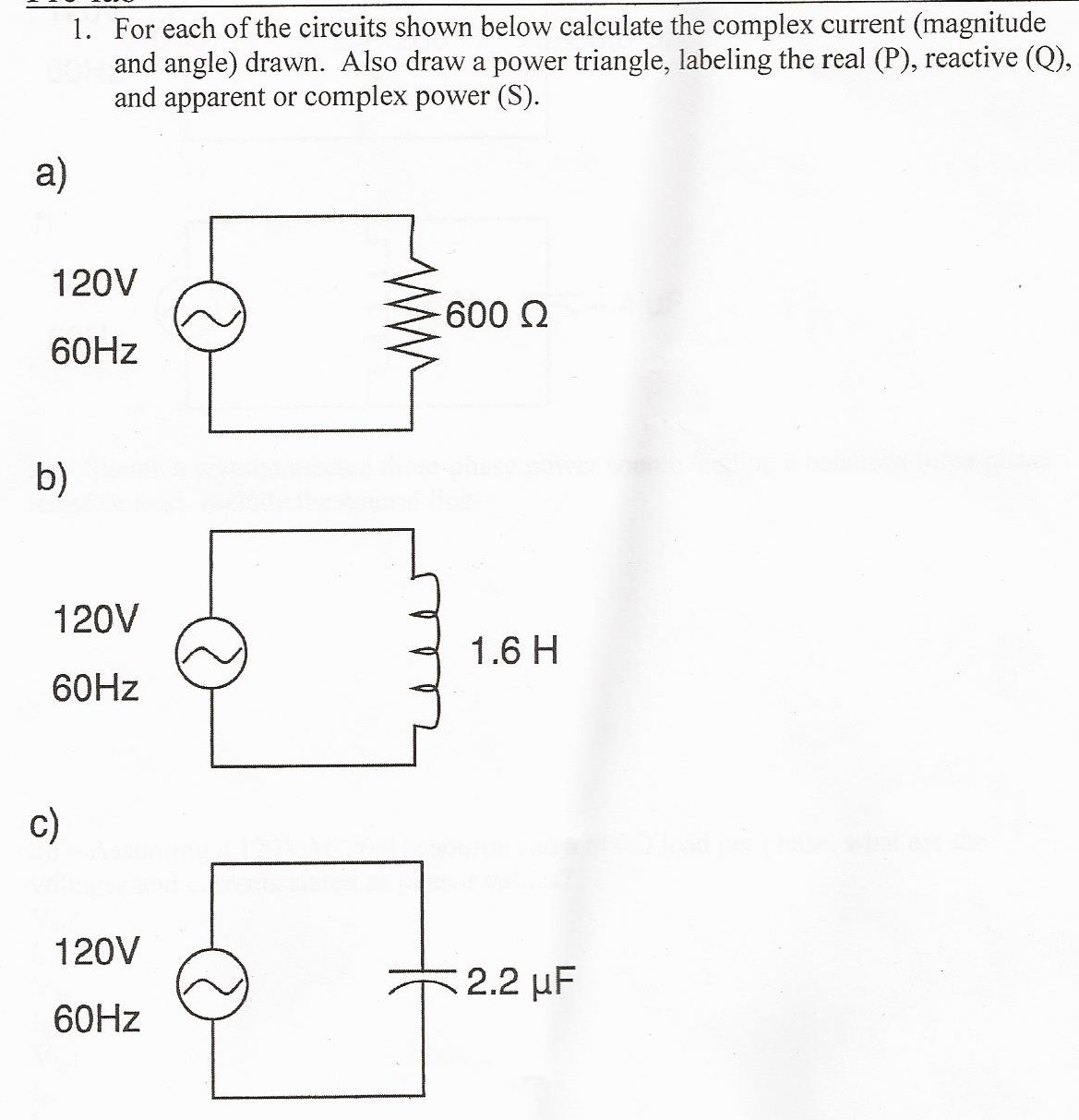 Solved For each of the circuits shown below calculate the | Chegg.com