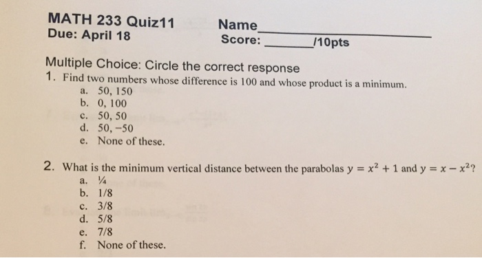 Solved Find Two Numbers Whose Difference Is 100 And Whose 