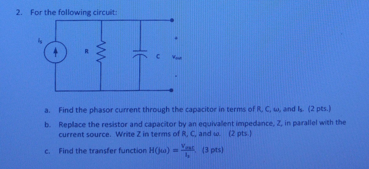 For the following circuit: Find the phasor current | Chegg.com