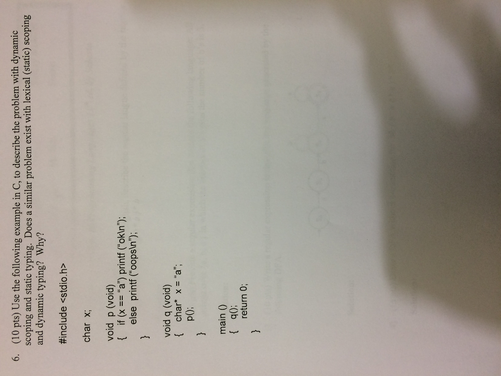 Solved Use the following example in C, to describe the | Chegg.com