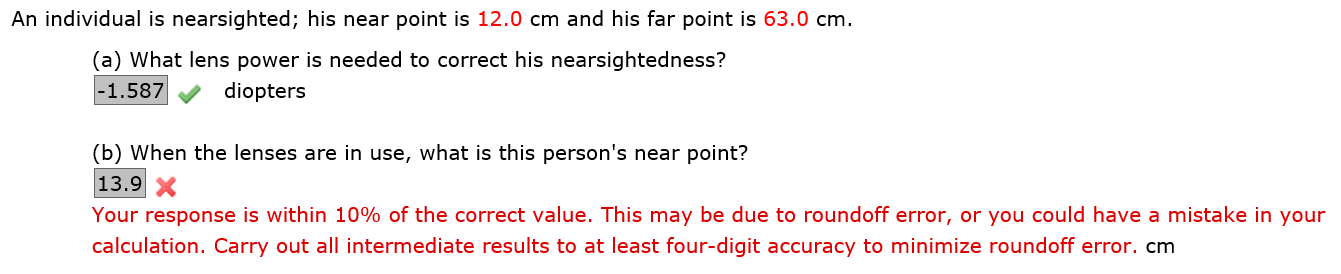 Solved An individual is nearsighted; his near point is 12.0 | Chegg.com