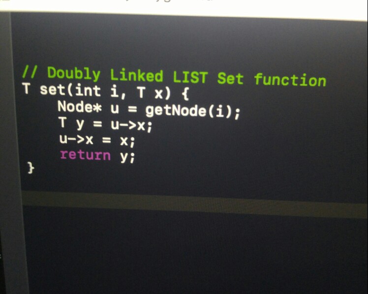 Solved I/ Doubly Linked LIST Set function T set(int i, Tx) f | Chegg.com